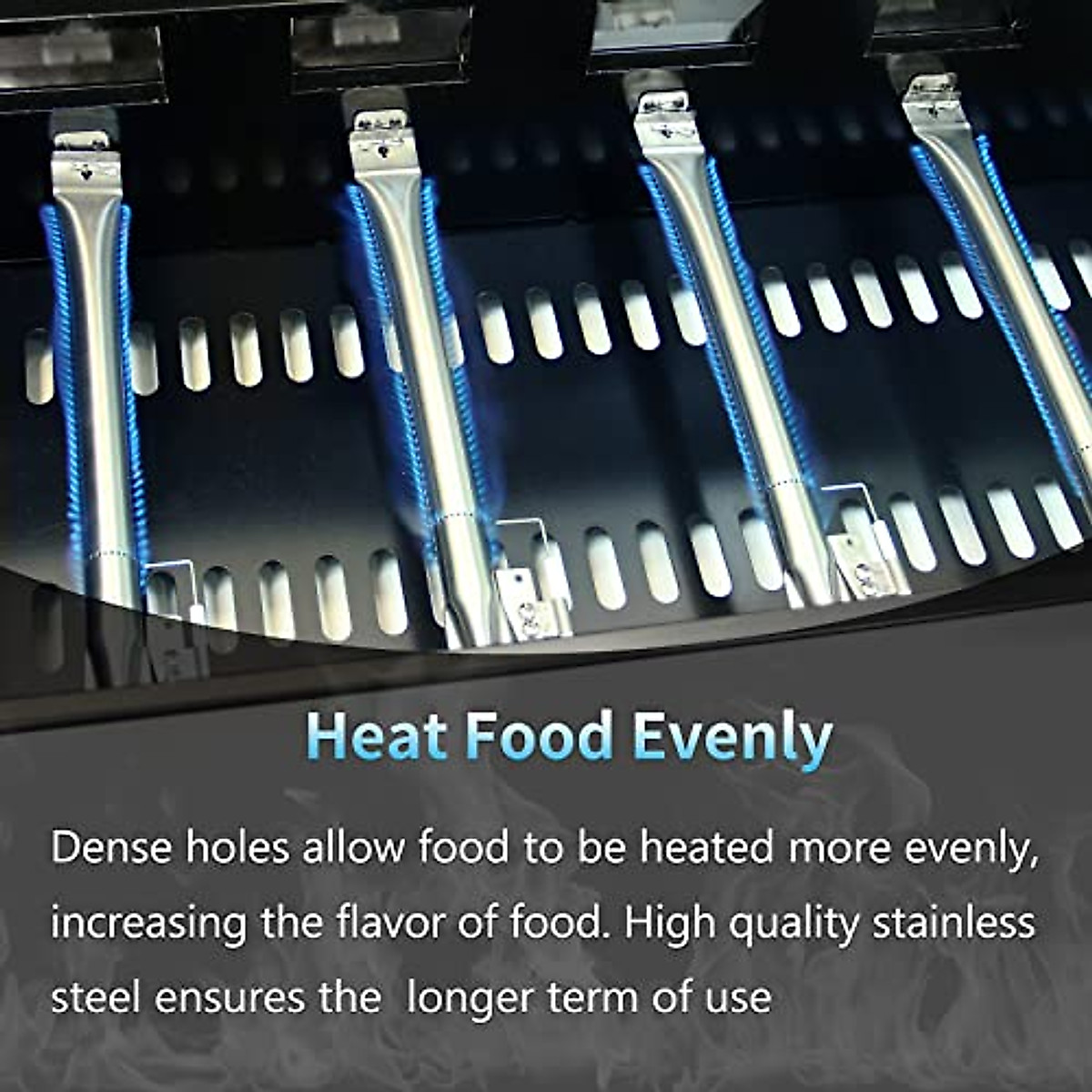 Barbqtime 2 Burner Grill Replacement Parts for Nexgrill 720-0864, Nexgrill 720-0864m, Nexgrill 720-0864r, Stainless Steel Gas Grill Burner & Heat Shield & Igniters Replacement Kit for Nexgrill