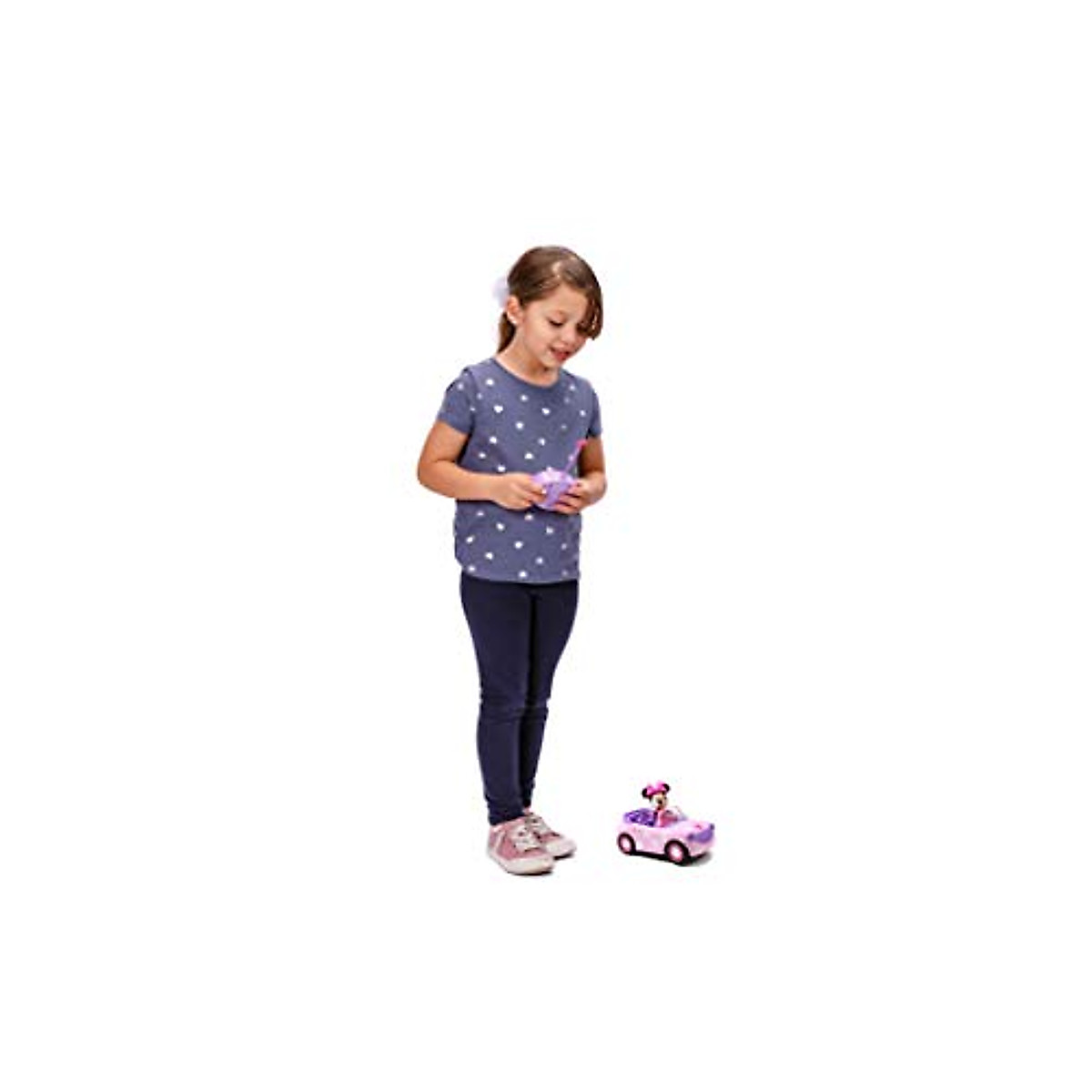 Disney Junior Minnie Mouse Roadster RC Car with Polka Dots, 27 MHz, Pink with White Polka Dots, Standard (97161)