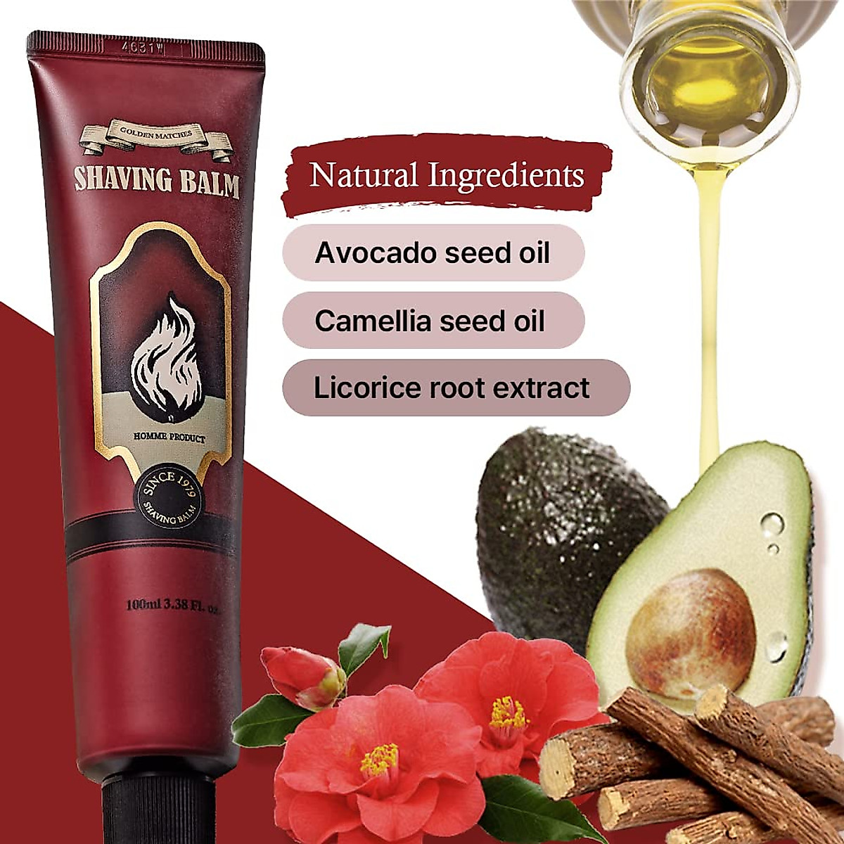 Goldenmatches Shaving Cream for Men Travel Relief Shave Butter (6.8 fl ounce, 1)