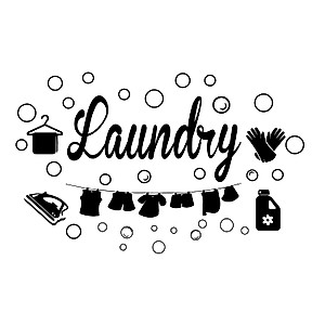Summerjokes Laundry Funny Wall Sticker Decal Vinyl Sticker, Family Bathroom Toilet Spa Art Wall Decoration