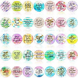 35 Pcs Christian Magnets Inspirational Refrigerator Magnets Motivational Fridge Magnets Round Quotes Spiritual Bible Verse Magnets for Fridge Supplies,1.35 Inches Diameter(Bible Verses)