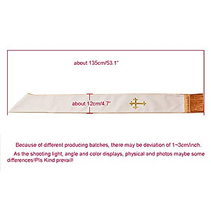 BLESSUME 1PC Clergy Mass Stole Cross Embroidered Wedding Stole