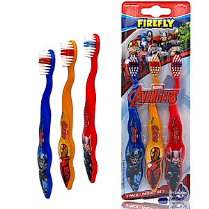 Marvel Avengers Superheroes Soft Bristle Manual Toothbrush Value Set 3 Count, Kids Friendly Designed Grip, Perfect Gifts for Boys Girls by Firefly (Style May Vary)