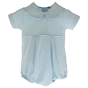 Baby Boys Blue Onesie Bubble Outfit Pima Cotton Layette Outfit (6-9M)