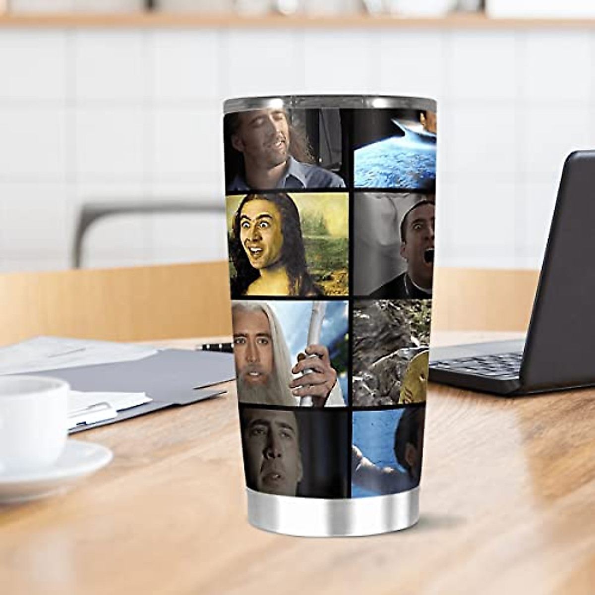 Tumbler Insulated Stainless Steel 20 Oz Nicolas Hot Cage Cold Rage Wine Memes Iced Coffee Tea Cup Mug Suit For Home Office Travel