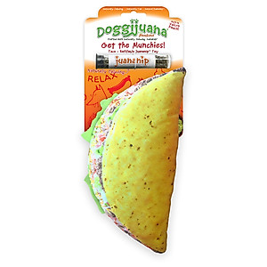 Doggijuana | Refillable Catnip Dog Toy | Naturally Calming | Catnip Grown in The USA (Taco)