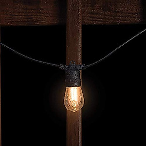 Beams S14 Bulb Solar LED Weatherproof Outdoor String Lights, 27 feet, Black