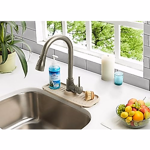 Clorox KeptClean Kitchen Faucet Splash Guard, one size, Almond Cream