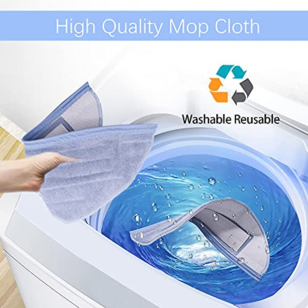 Vacuum Mop Replacement Pads for Roborock T7S T7S Plus S7 Vacuum Cleaner Mop Cloth Parts （6 pack）