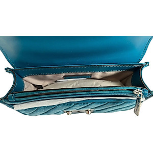 Michael Kors Small Rose Quilted Velvet Shoulder Flap Bag, Lagoon