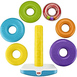 Fisher-Price Giant Rock-a-Stack Baby Toy, 14+ Inches Tall, Multi-Color Ring Stacking Toy for Infants and Toddlers