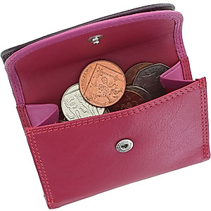VISCONTI Rainbow Collection Small Leather Purse RFID and Tap and Go RB126 (Plum Multi)