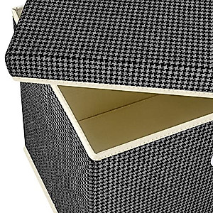 TYEERS Large Collapsible Storage Bins with Lids, Patterns, Washable, Fabric Decorative Storage Boxes for Organizing 17.3x11.8x11.4 inches, 5 Pack, Gray