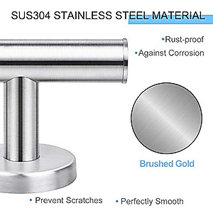 SOMDARHK Towel Hooks for Bathrooms Brushed Nickel SUS304 Stainless Steel Towel Clothes Hook Wall Hook Robe Hook Holder, Heavy Duty Round Coat Hooks for Bathroom Livingroom Hotel Kitchen Garage 2 Pack