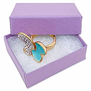 TheDisplayGuys 100-Pack Cotton Filled Cardboard Paper Jewelry Box Gift Case - Purple Lavender (2 1/8 x 1 3/4 x 3/4 (#11)