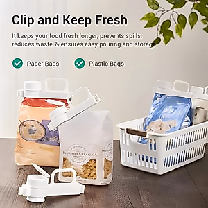 Food Bag Sealing Clip with Pour Spout,bag clips with pour spout,seal and pour bag clip,Great Clips Bags for Kitchen, Suitable for Small Particle Food, Liquid,Flour and Baby Food Storage Organizer (1)