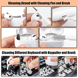 Laptop Phone Screen Cleaner Kit, Computer Keyboard Brush Cleaning Spray for iPhone AirPods MacBook iPad, 20-in-1 Electronic Device Clean Tool for Camera PC Monitor Earbud TV Tablet Car Screens