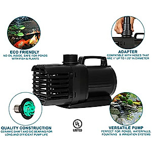 Homewell 3000 Gallons per Hour Electric Water Pump with 2 Nozzles Ultra Quiet Submersible Pump for Fountains, Waterfalls, Water Circulation, Koi Ponds Pump, Water Gardens (3000 GPH)