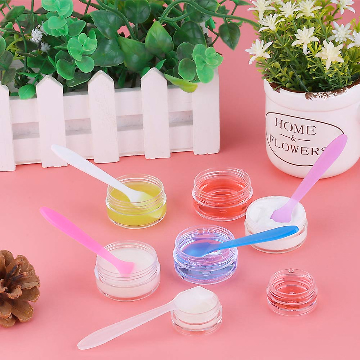 150 Pack MINI Makeup Spatulas, Reusable Cream Tip Spatulas Frosted Cosmetic Spatulas Scoops by Accmor