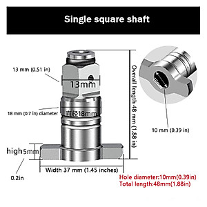 Replacement anvil assembly, impact wrench anvil assembly, Universal Multifunctional Impact Wrench Anvil (Color : Single use, Size : Square axis)