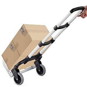 TimmyHouse Capacity 176 Lb Folding Hand Truck Cart Dolly Push Pull Box Moving Lightweight