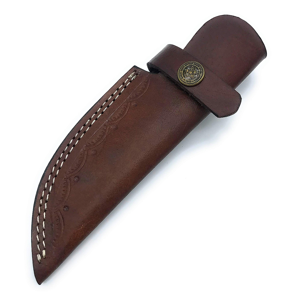 7" long custom handmade leather sheath for 4" cutting blade knife