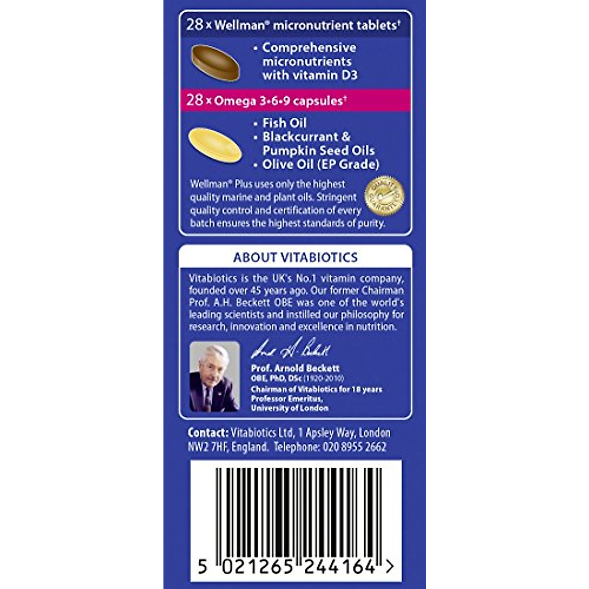 Vitabiotics Ltd Vitabiotics Wellman Plus, 56 Tablets/Capsules