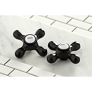 Kingston Brass GS1240AX Heritage Pull-Down Sprayer Kitchen Faucet, Matte Black