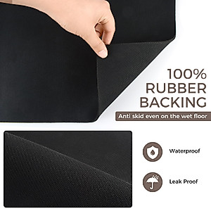 KinHwa Coffee Mat Coffee Bar Mat - Hide Stain Absorbent Rubber Backed Quick Drying Mat Coffee Matt For Counter-Coffee Bar Accessories Fit Under Coffee Maker Coffee Machine (Black,12"X20")