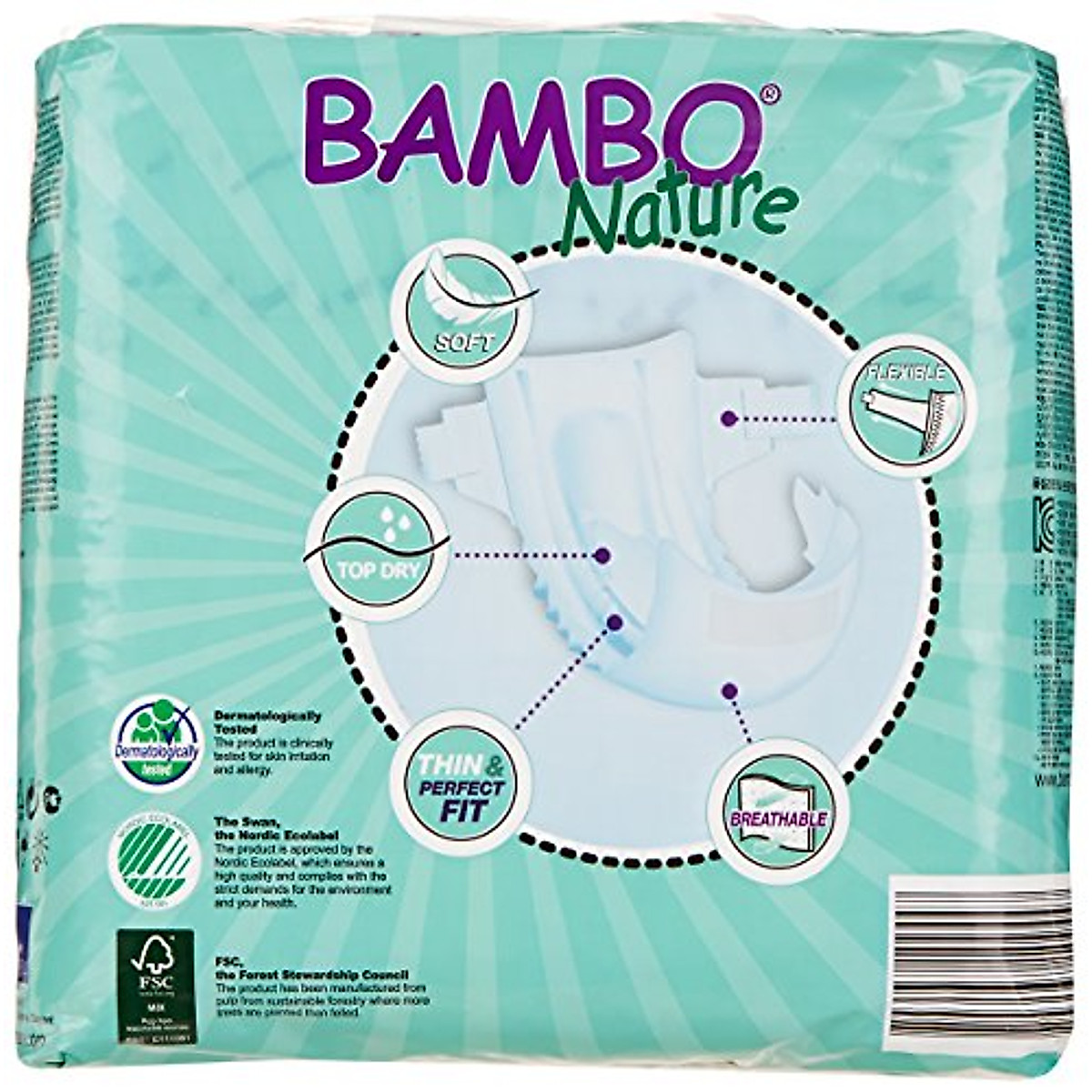 Bambo Nature Eco Friendly Baby Diapers Classic for Sensitive Skin, Size 5 (26-49 Lbs), 27 Count