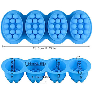 Sdmnsg-T 3D Silicone Massage Bar Soap Molds, Handmade Soap Molds for Soaps Making, Soap Molds for Soap Making - Rectangle, Blue