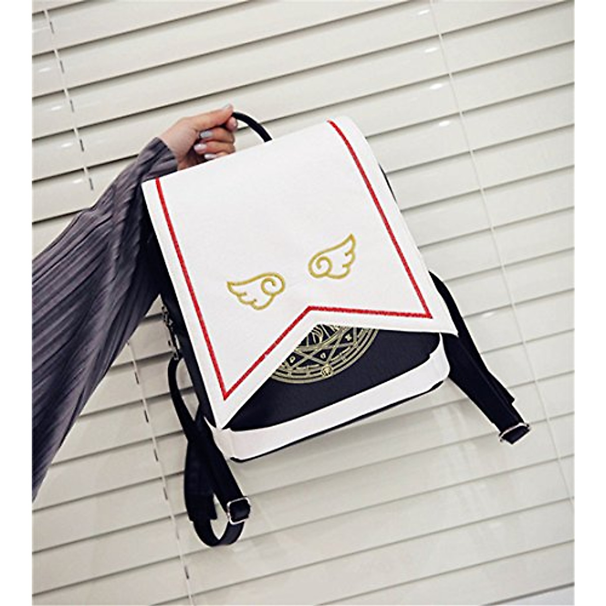 Smilovely Girl Magic Circle Cute Lolita Anime Cardcaptor Sakura Cosplay Backpack free size White