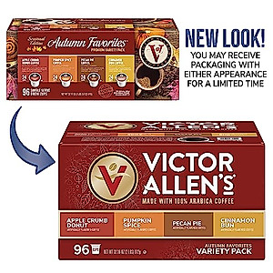 Victor Allen for K-Cup Keurig 2.0 Brewers, Coffee Single Serve Coffee Pods, Autumn Favorites Variety Pack, 96 Count