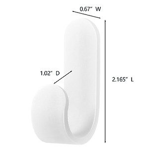 DueHoppee 12 Pack Plastic Adhesive Hooks,Damage Free Hooks Holder,Key Holder,Cute Key Hooks,White Decorative Wall Hooks for Hanging Hat Cup Glass Headset Towel(J-Shaped)