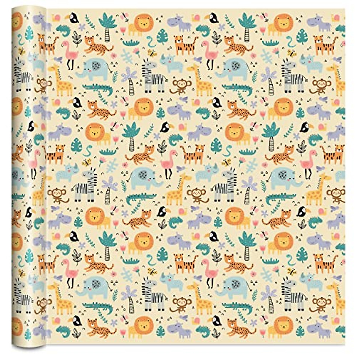 ECO-SOLUTIONS Recycled Kraft Children's Birthday Wrapping Paper (3 rolls, 75 sq. ft total)