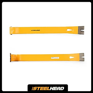 STEELHEAD 15" Heavy-Duty Flat Pry Bar,Integrated Nail Puller,Rust & Corrosion Resistant Enamel Finish,Ultra-Durable Forged Heat-Treated Carbon Steel,Flat,USA-Based Support,SH-PB-B1-15-1