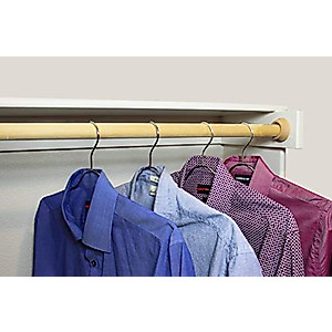 USTECH Metal Space Saving Clothes Hangers | Trouser Bar with Shoulder Notch Thin Hangers Perfect for Coat, Suit, and Pants | Non-Slip Coating and Large Hook for Added Safety | Pack of 24