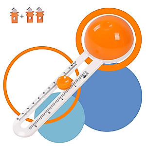 Circle Paper Cutter Rotary Circular Cutter for Cardstocks Craft Cutting Tools, Compass Paper Cutter Trimmer Scrapbooking (included 3 blades) (Orange)