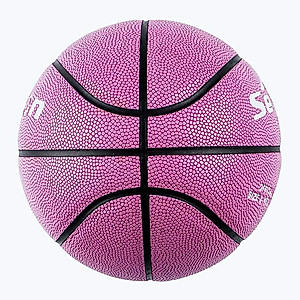 Senston Women's Basketball Size 6, Glow in The Dark Basketball Ball for Girls Womens, Luminous Basketballs 28.5" with Pump