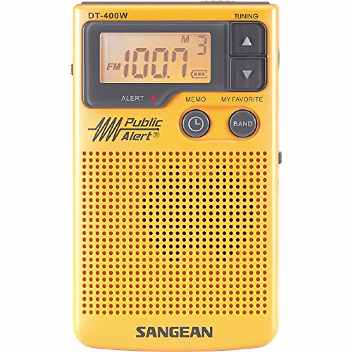 Sangean DT-400W AM/FM Digital Weather Alert Pocket Radio , Yellow