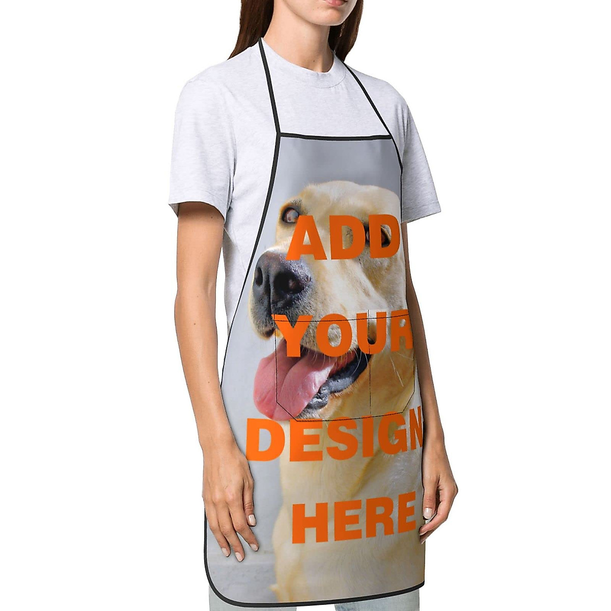 Ysdbpay Custom Aprons Personalized Apron Chef Apron For Men Women Customized Adjustable With Pockets Name Text Logo Picture