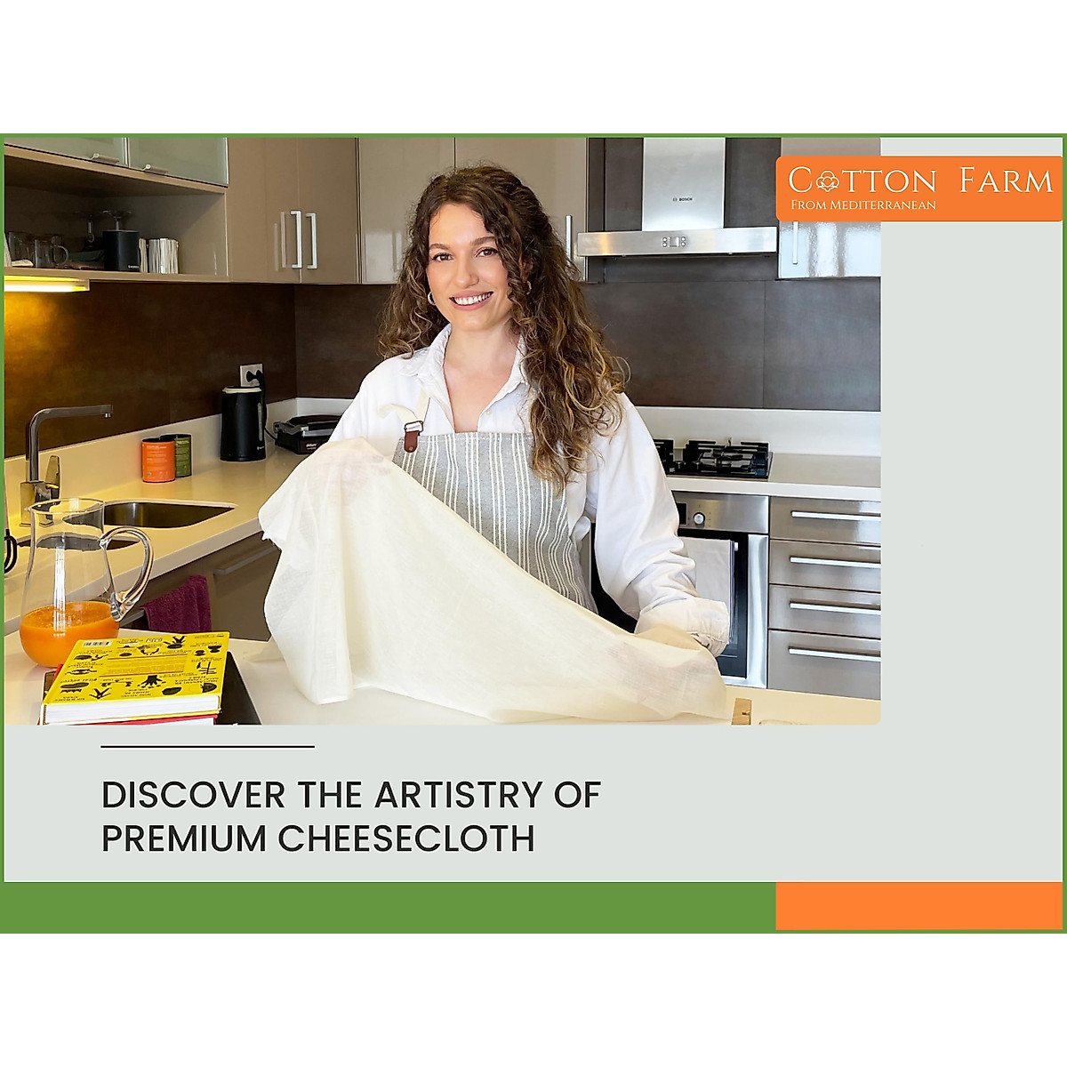 Cotton Farm Cheese Cloths, Grade 100 – 20x20 inch Hemmed, Unbleached, 100% Cotton, Ultra Fine Reusable Muslin Cheesecloth for Straining, Cooking, Baking,