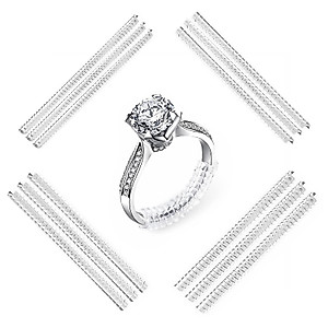AdnesUSA Invisible Ring Size Adjuster - 12 Pack, 4 Sizes - for Loose Rings,Clear Invisible Ring Resizer Fit Any Ring Guard,Transparent Jewelry Sizer Spiral Silicone Tightener