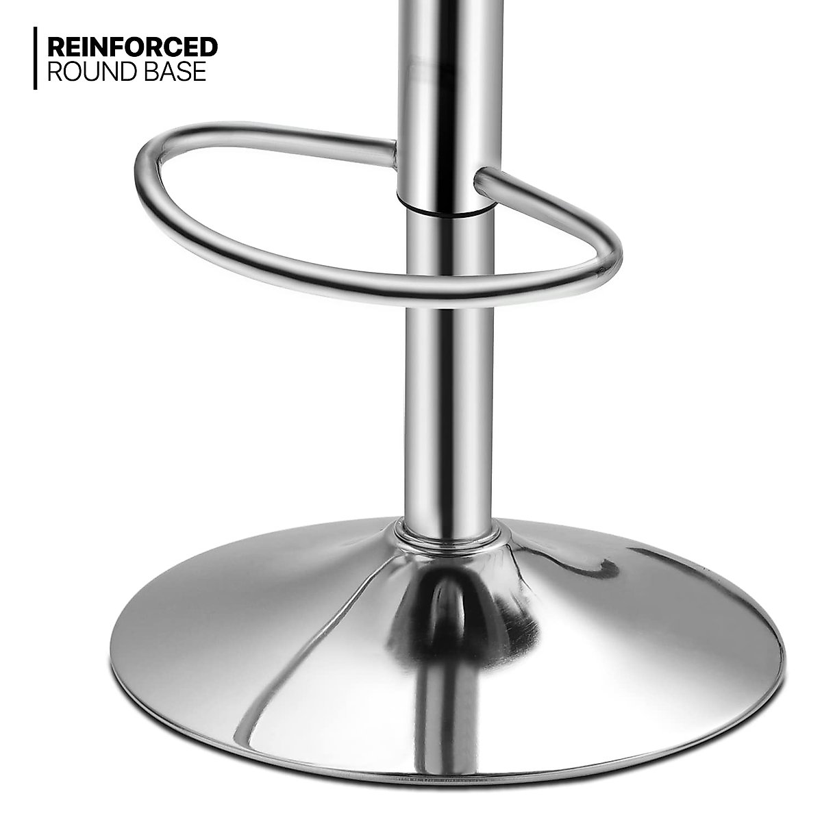 MoNiBloom Barstools Set of 2, Square PU Leather Adjustable Bar Stools with Back, Counter Height Swivel Stool, Barstools for Kitchen Counter, White