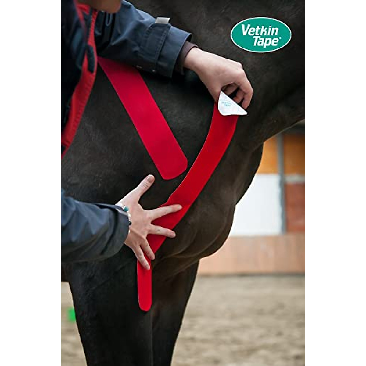 VETKIN VetkinTape® Veterinary Kinesiology Tape Red | Kinesiology Tape for Horses & Dogs | Equine & Canine Kinesiotape | Latex Free and TÜV Quality Mark Certified Ktape | 1.2 inch | Pack of 2 Rolls