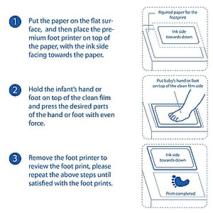 Clean Touch Ink Pad for Baby Handprints and Footprints – Inkless Infant Hand & Foot Stamp – Safe for Babies, Doesn’t Touch Skin – Perfect Family Memory or Gift – Black Print Kit by Tiny Gifts
