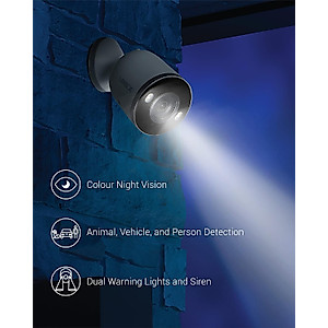 Lorex 2K Indoor/Outdoor Spotlight Camera with Color Night Vision, 2-Way Talk, Person Detection, White (White)