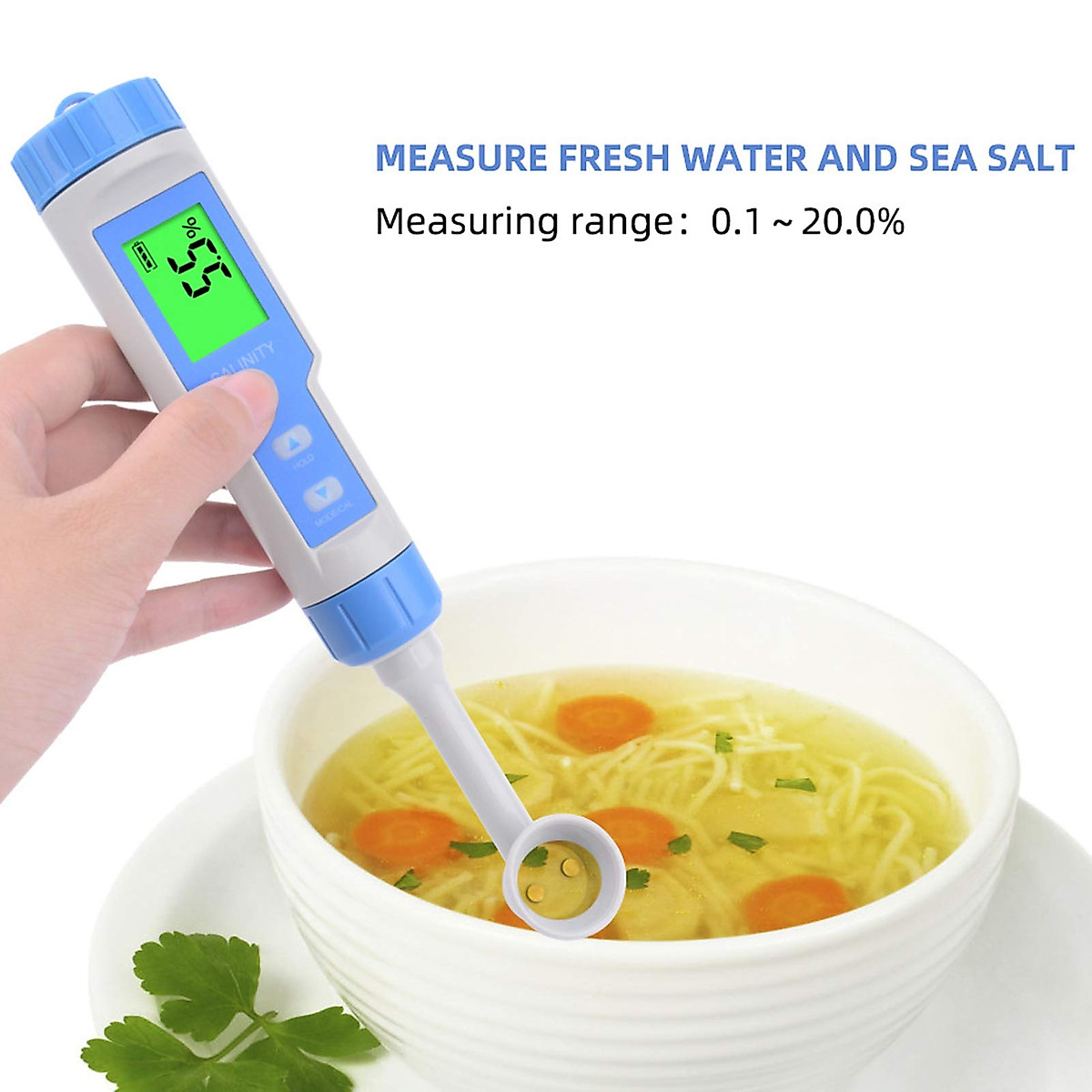 Salinity Meter S-200 IP67 Waterproof Salinity Meter Tester for Food Salt Concentration Measuring