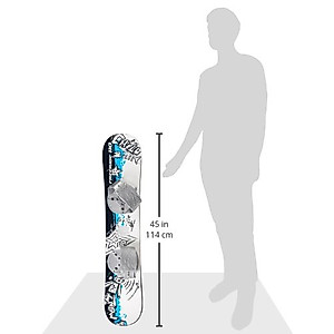 EMSCO Group – Graffiti Snowboard – Great for Beginners – For Kids Ages 5-15 – Design your Own Board Graphic – Solid Core Construction – Adjustable Step-In Bindings
