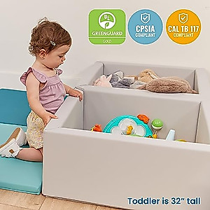 ECR4Kids SoftZone Play Patch Toy Bins, Beginner Playset, Light Grey, 2-Pack